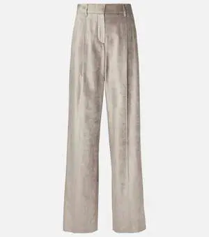 Brunello Cucinelli Cotton-blend Velvet Straight Pants