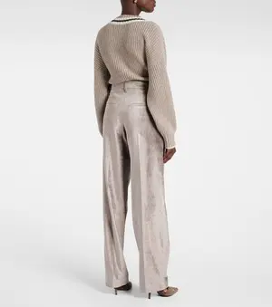 Brunello Cucinelli Cotton-blend Velvet Straight Pants