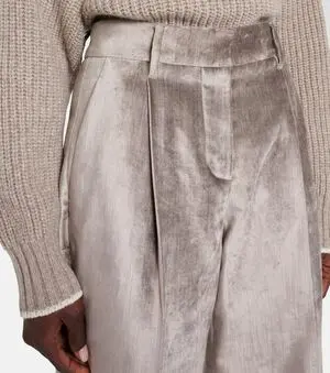 Brunello Cucinelli Cotton-blend Velvet Straight Pants