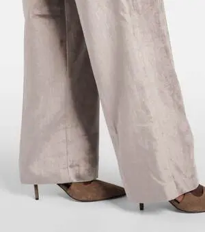 Brunello Cucinelli Cotton-blend Velvet Straight Pants