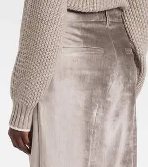 Brunello Cucinelli Cotton-blend Velvet Straight Pants