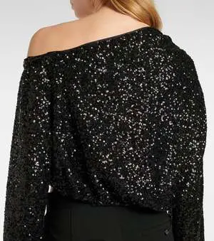 Diane Von Furstenberg Belle Sequined Asymmetric Top