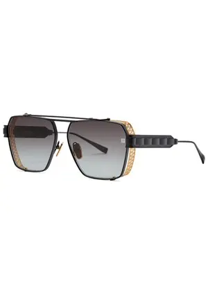 Balmain Aviator-style Sunglasses - Black