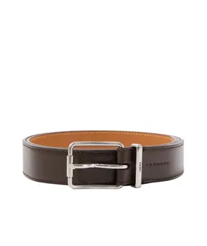 Loewe Roller Curve Leather Belt - Brown