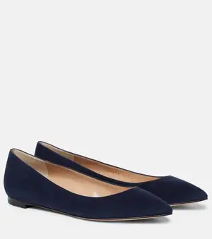 GIANVITO ROSSI Suede Ballet Flats - Blue