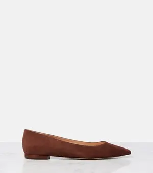 GIANVITO ROSSI Suede Ballet Flats - Brown