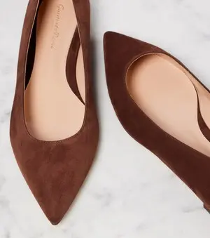 GIANVITO ROSSI Suede Ballet Flats - Brown