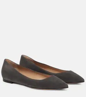 GIANVITO ROSSI Suede Ballet Flats - Grey