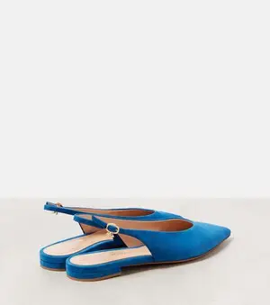 GIANVITO ROSSI Suede Slingback Flats - Blue