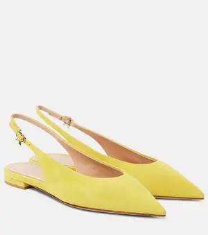 GIANVITO ROSSI Suede Slingback Flats - Yellow