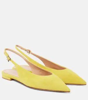 GIANVITO ROSSI Gianvito Rossi Suede Slingback Flats Yellow