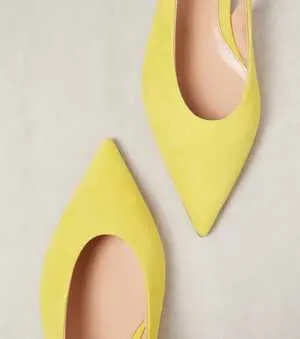 GIANVITO ROSSI Suede Slingback Flats - Yellow
