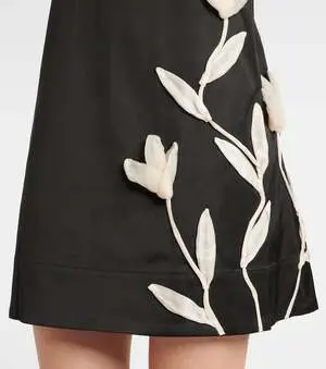 Staud Ilana Floral-appliqué Mini Dress
