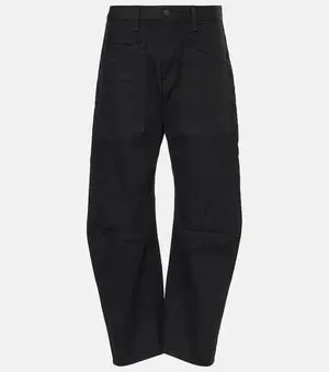 NILI LOTAN Shon High-rise Barrel-leg Jeans In Cream - Black