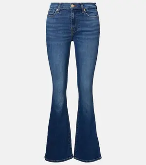 7 For All Mankind Mid-rise Flared Jeans - Blue