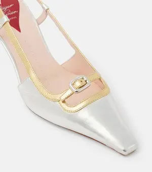 ROGER VIVIER Viv' Canard 55 Metallic Pumps - Silver