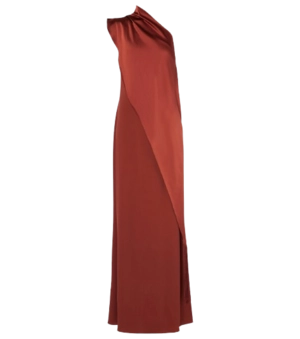 TALLER MARMO Berenson Fringed One-shoulder Gown - Orange