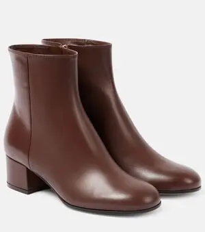 GIANVITO ROSSI Joelle Leather Ankle Boots - Brown