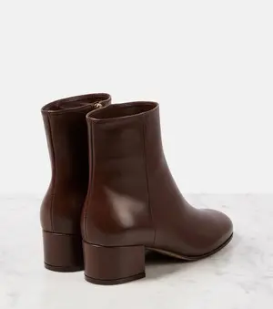 GIANVITO ROSSI Joelle Leather Ankle Boots - Brown