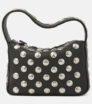 Khaite Elena Small Studded Shoulder Bag - Black