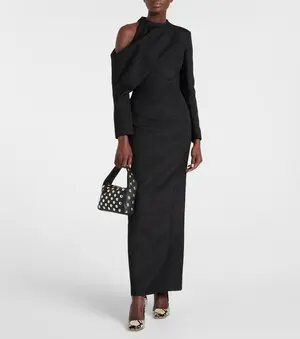 Khaite Small Studded Leather Shoulder Bag - Black