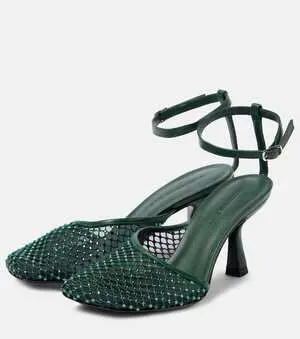 Christopher Esber Minette 80 Crystal-embellished Pumps - Green