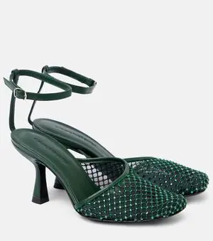 Christopher Esber Minette 80 Crystal-embellished Pumps - Green