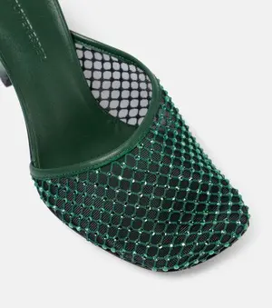 Christopher Esber Minette 80 Crystal-embellished Pumps - Green