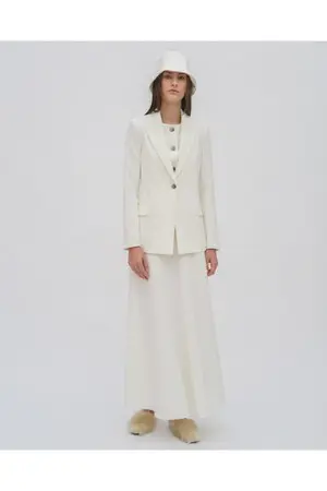 Rosetta Getty Peak Lapel Technical Cady Jacket - White