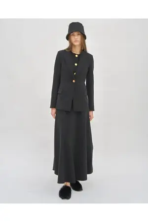 Rosetta Getty Peak Lapel Technical Cady Jacket - Black
