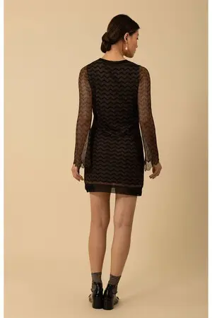 Hale Bob Madelynn Lurex Knit Mini Dress - Black