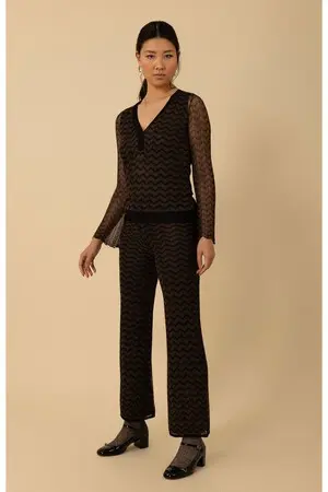 Hale Bob Angel Lurex Top - Black