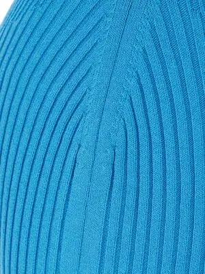 ANDREĀDAMO Ribbed Knit Pencil Skirt - Blue