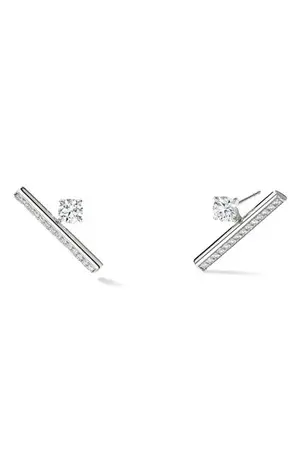 Hearts On Fire Barre Diamond Climber Earrings - White Gold/ Diamond
