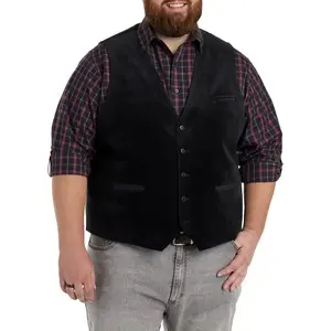 OAK HILL BY DXL Oak Hill Velvet Vest - Black