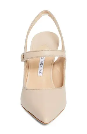 Manolo Blahnik Campari Slingback Pumps - Beige