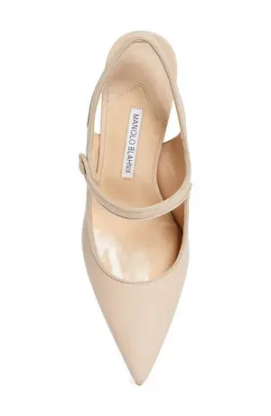 Manolo Blahnik Campari Slingback Pumps - Beige