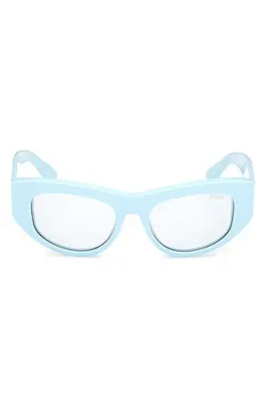 Emilio Pucci 54mm Geometric Sunglasses - Porcelain Blue / Sky Blue