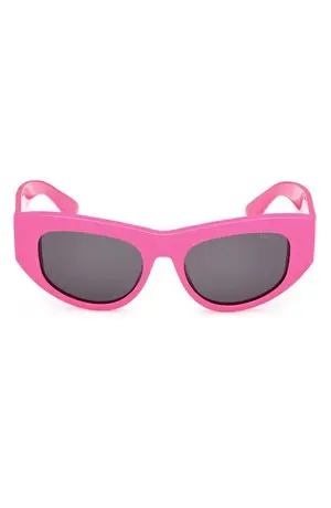 Emilio Pucci 54mm Geometric Sunglasses - Shiny Solid Fuschia / Smoke