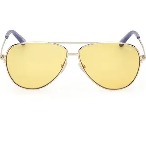Emilio Pucci 60mm Pilot Sunglasses - Gold/ Opal Lavender / Yellow