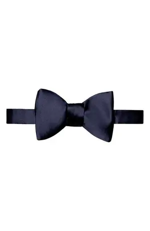 Eton Silk Satin Bow Tie - Dark Blue
