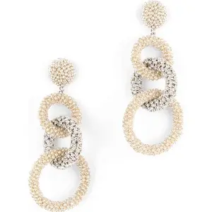Deepa Gurnani Sienna Embellished Drop Earrings - Silver