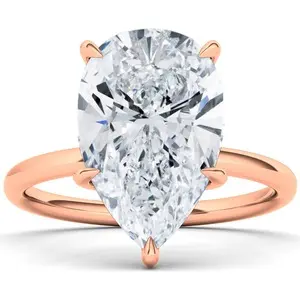 HAUTECARAT Pear-cut Lab-grown Diamond 18k Gold Ring - 2.00 Ctw 18k Rose Gold