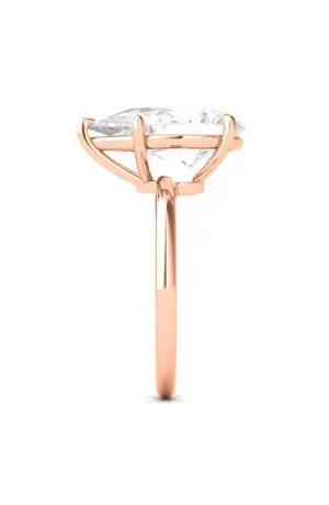 HAUTECARAT Pear-cut Lab-grown Diamond 18k Gold Ring - 3.00 Ctw 18k Rose Gold