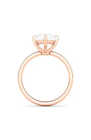 HAUTECARAT Pear-cut Lab-grown Diamond 18k Gold Ring - 3.00 Ctw 18k Rose Gold