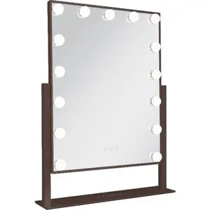 ZADRO Medium Vertical Hollywood Makeup Mirror With Lights - Chocolate