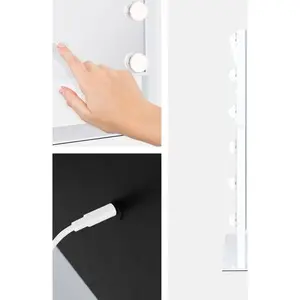 ZADRO Medium Vertical Hollywood Makeup Mirror With Lights - White