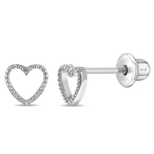 IN SEASON JEWELRY Heart Stud Earrings - Silver