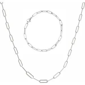 DONATELLO GIAN Name' Paperclip Necklace And Bracelet Set