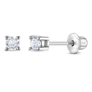 IN SEASON JEWELRY Sterling Solitaire Stud Earrings - Silver